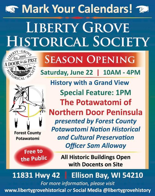 MUSEUM BUILDINGS OPENING DAY FEATURES POTAWATOMI PROGRAM – Door County ...