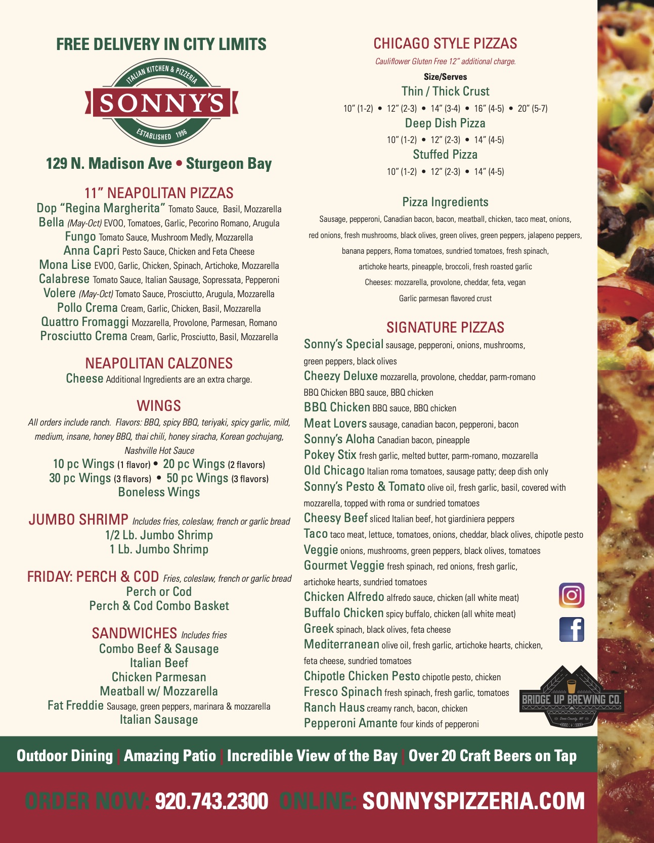 Sonny’s Italian Kitchen & Pizzeria – Door County Today